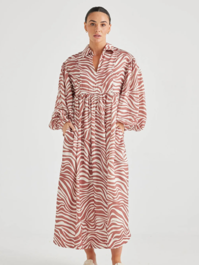 Brave & True - Fontaine Dress - Tan Zebra – Indigoandme