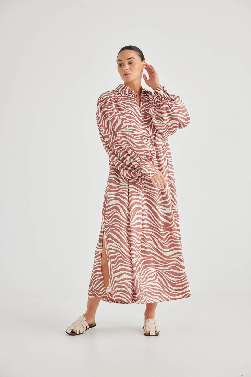 Brave & True - Fontaine Dress - Tan Zebra – Indigoandme