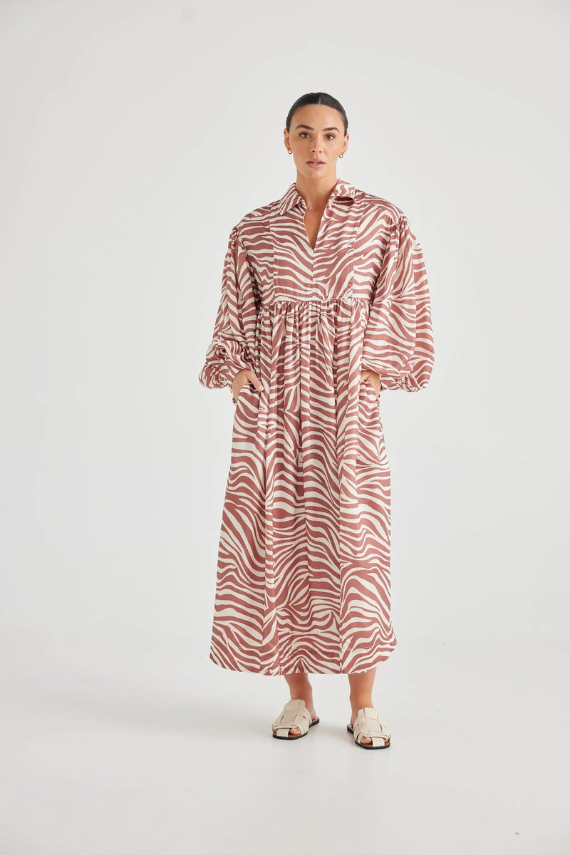Brave & True - Fontaine Dress - Tan Zebra – Indigoandme