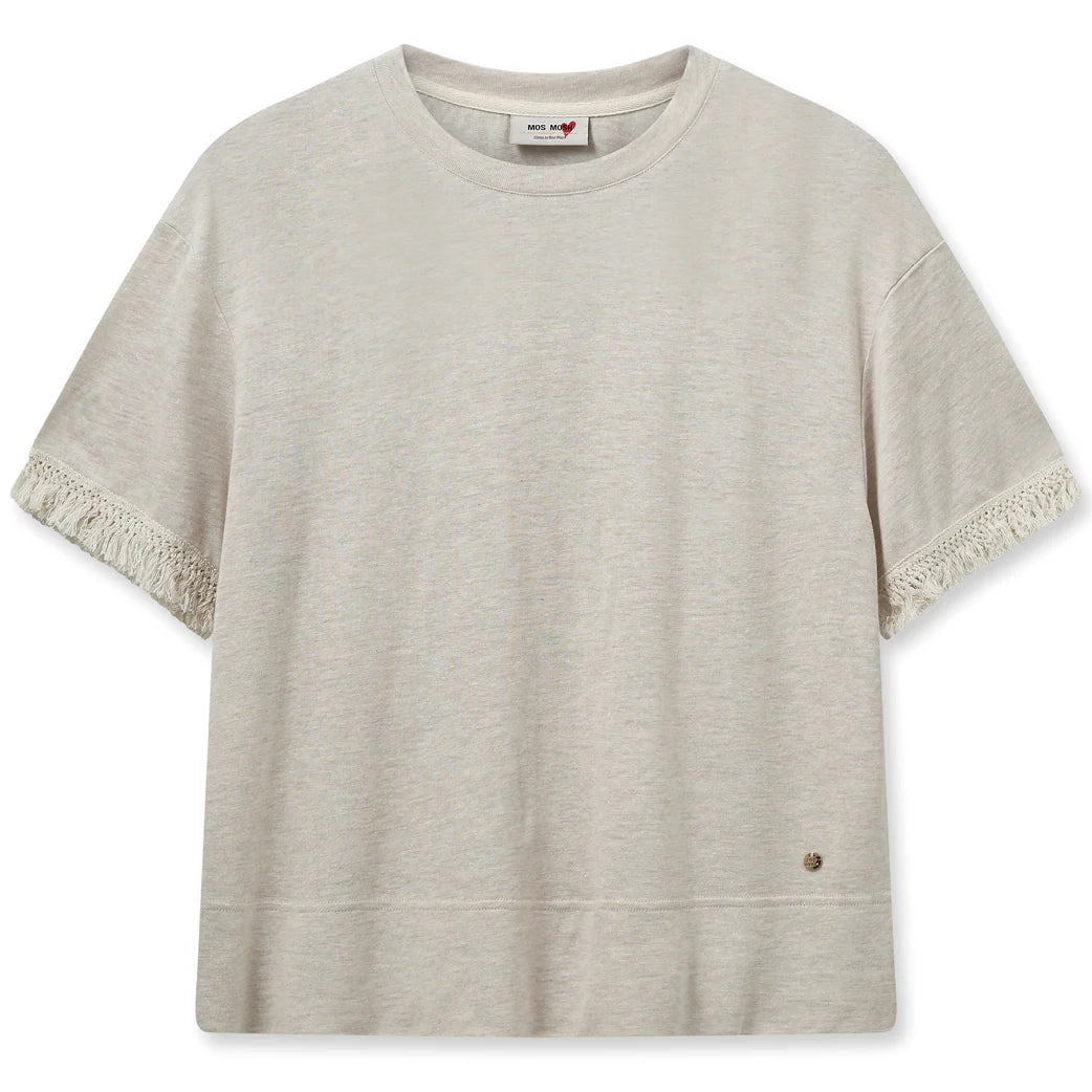 Mos Mosh - Kalu Fringe Tee - Cement – Indigoandme