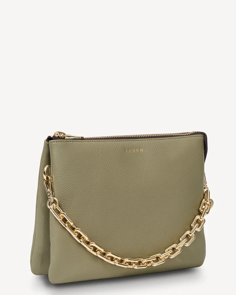 Saben - Matilda Crossbody Bag - Eucalyptus & Chunky Chain – Indigoandme